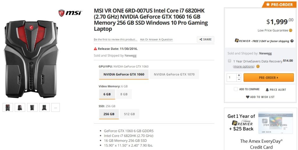 MSI VR One หรือคอมฯ กระเป๋าสำหรับแว่น VR เปิดให้สั่งจองแล้ว เริ่ม ...