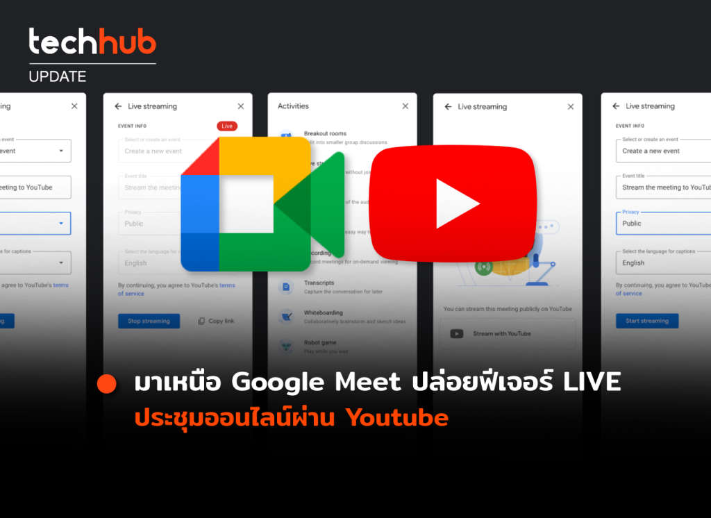 มาเหนือ Google Meet ปล่อยฟีเจอร์ LIVE ประชุมออนไลน์ผ่าน Youtube