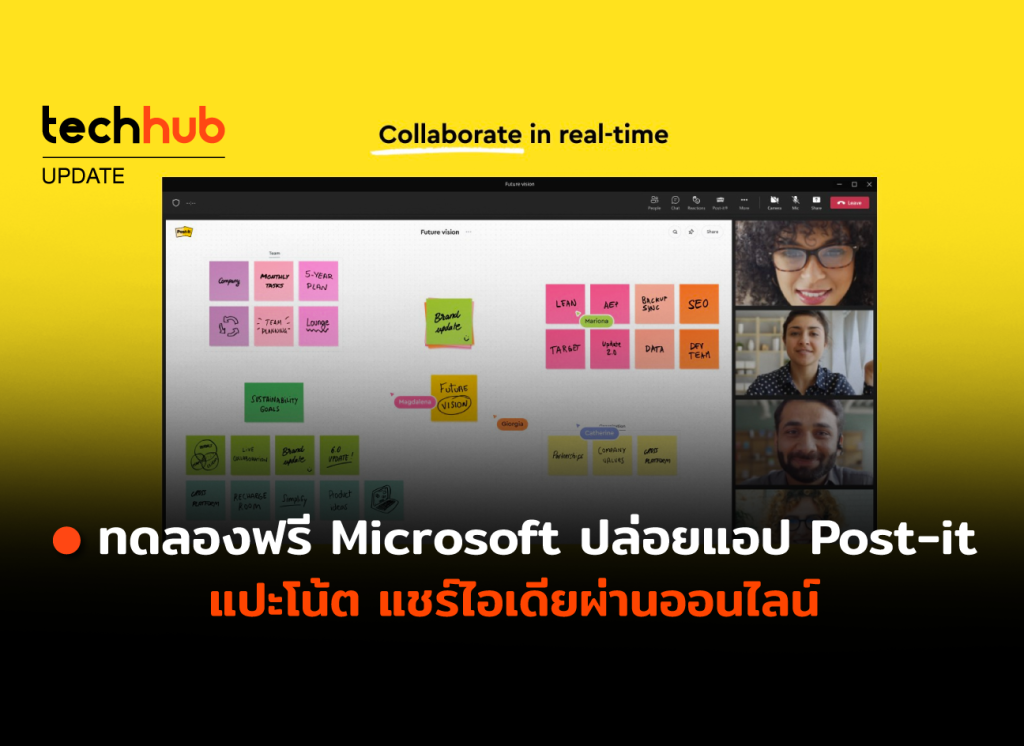 ทดลองฟรี Microsoft ปล่อยแอป Post-it แปะโน้ต แชร์ไอเดียผ่านออนไลน์