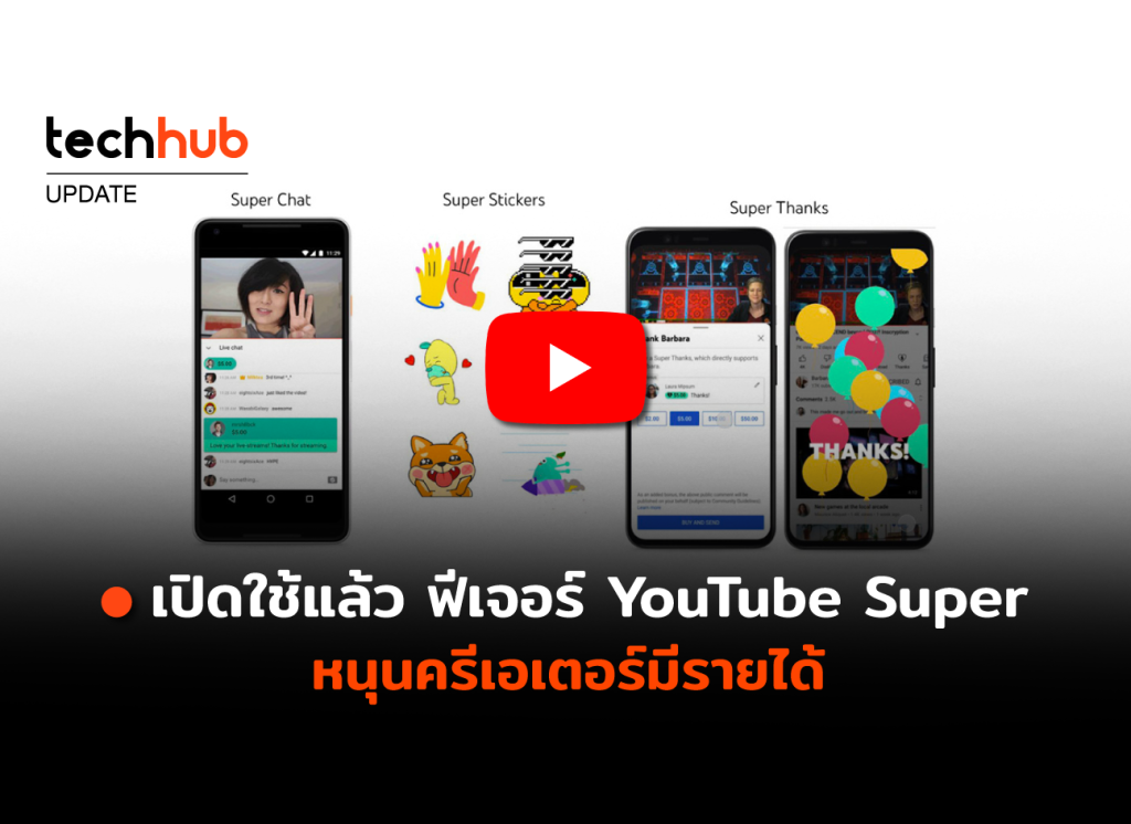 เปิดใช้แล้วฟีเจอร์ YouTube Super หนุนครีเอเตอร์มีรายได้