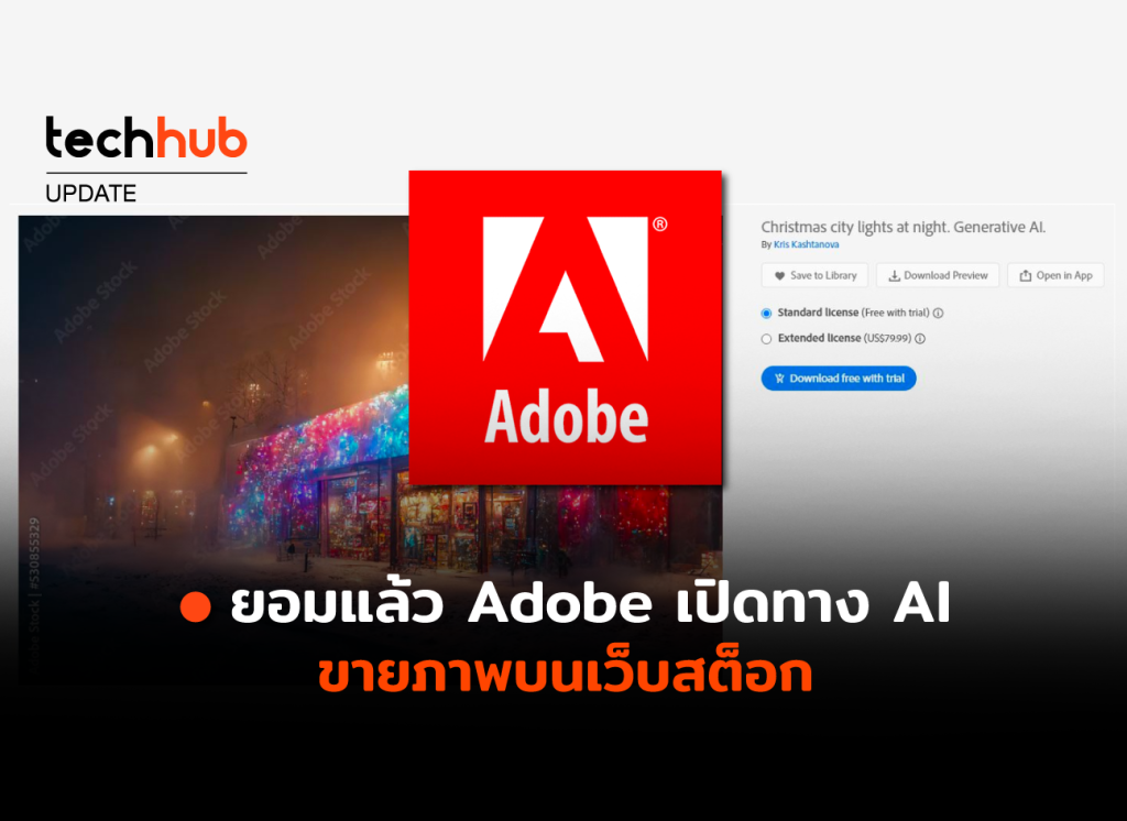 Adobe เปิดทาง เตรียมขายภาพสต็อก ที่สร้างโดย AI ได้