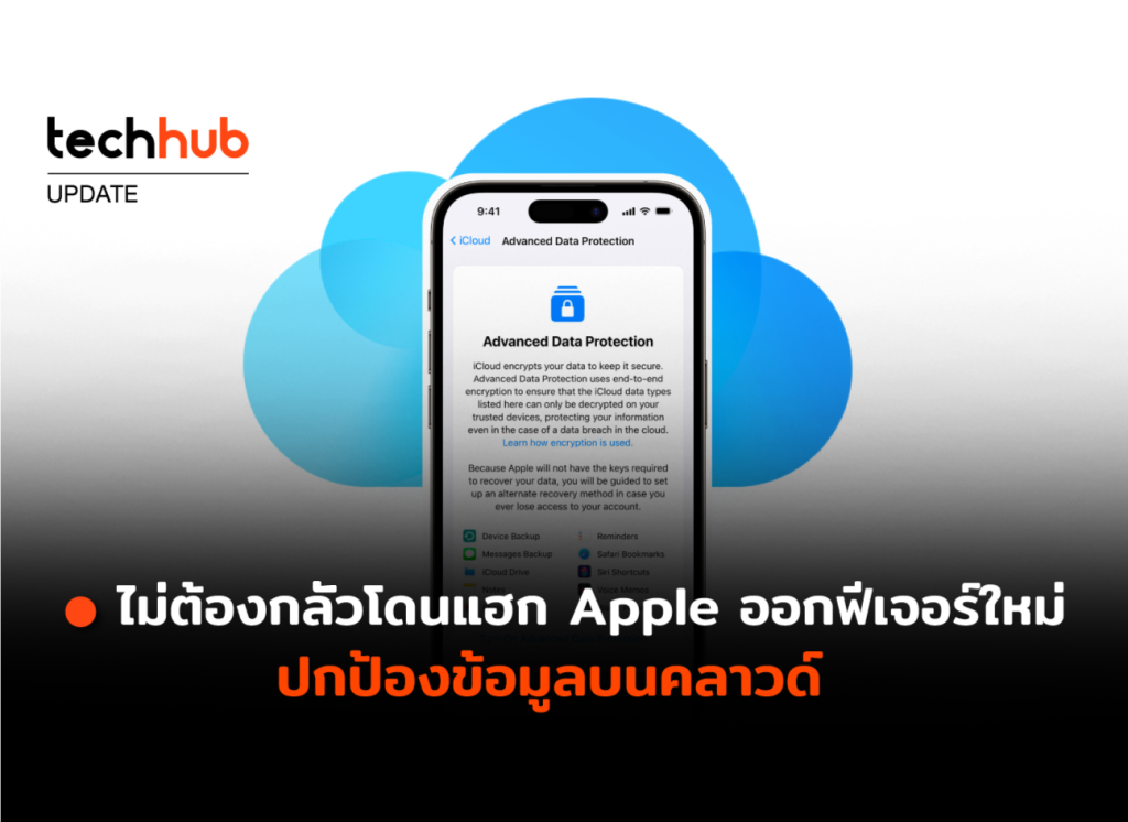 ไม่ต้องกล้วโดนแฮก Apple ฟีเจอร์ใหม่ ปกป้องข้อมูลบนคลาวด์