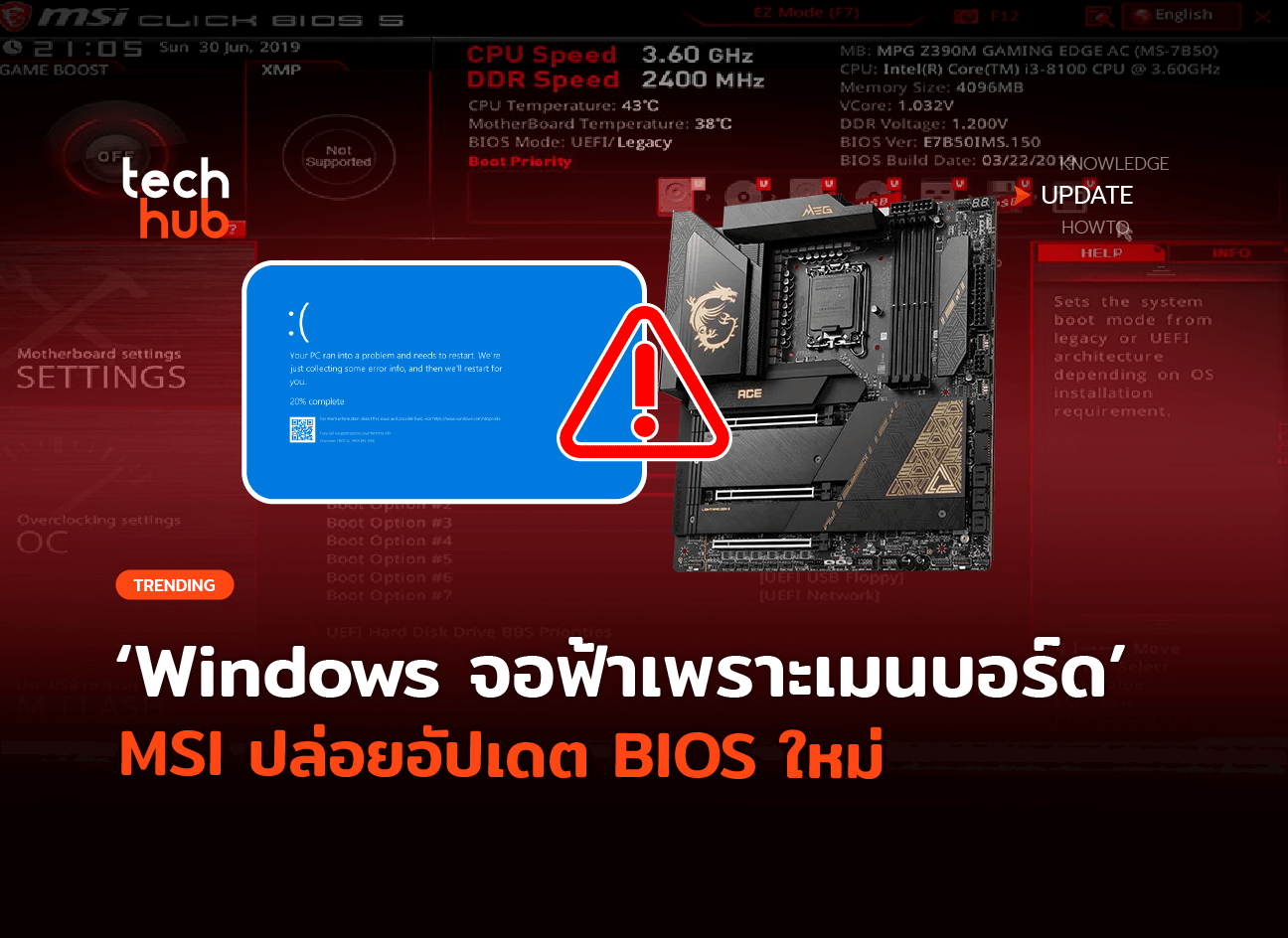แก้แล้ว Windows จอฟ้าเพราะเมนบอร์ด MSI ปล่อยอัปเดต BIOS ใหม่