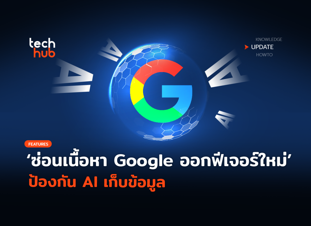 ซ่อนเนื้อหา Google ออกฟีเจอร์ใหม่ ป้องกัน AI เก็บข้อมูล