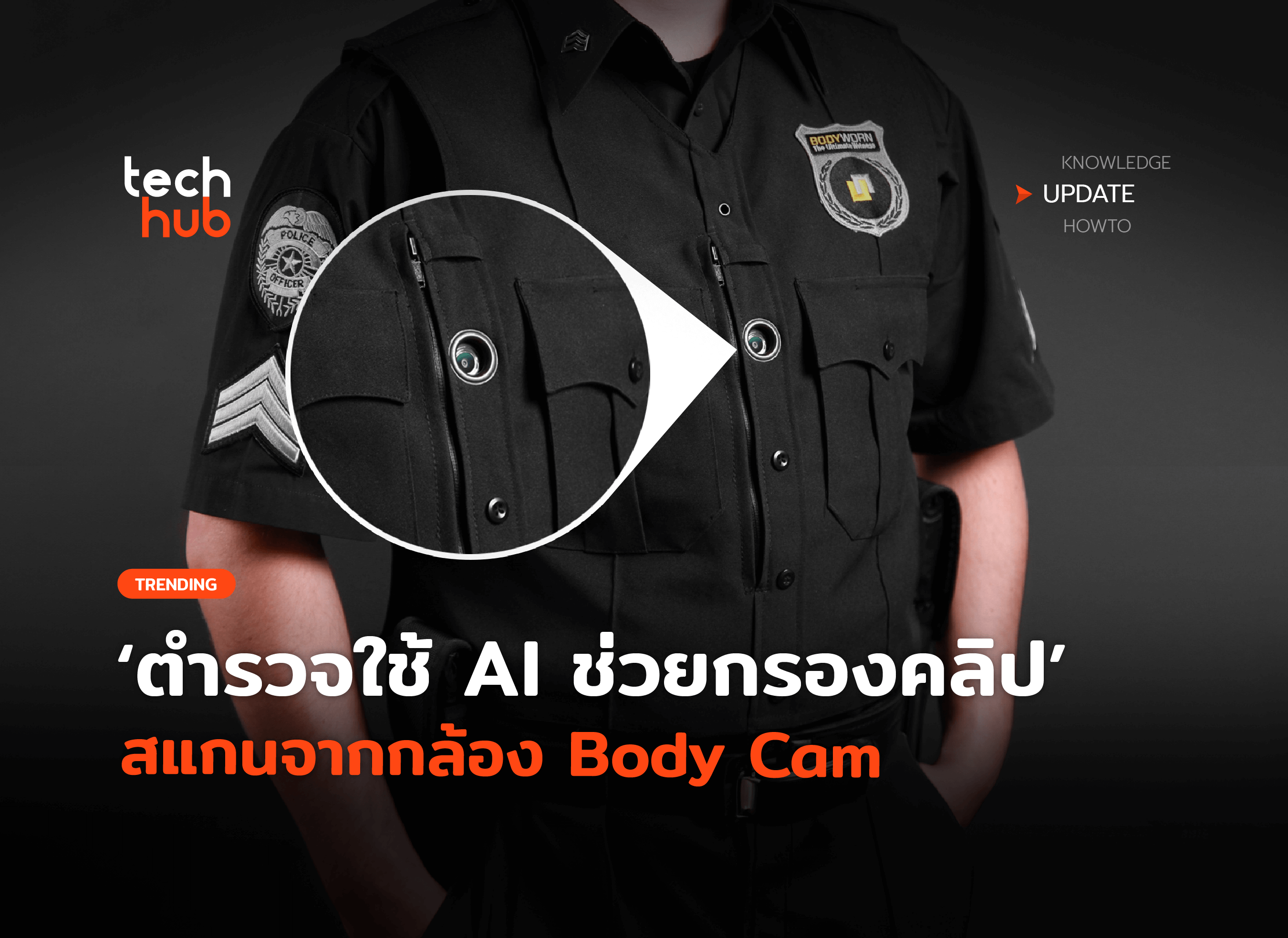 ตัวช่วยใหม่ ตำรวจใช้ AI ช่วยกรองคลิป สแกนจากกล้อง Body Cam