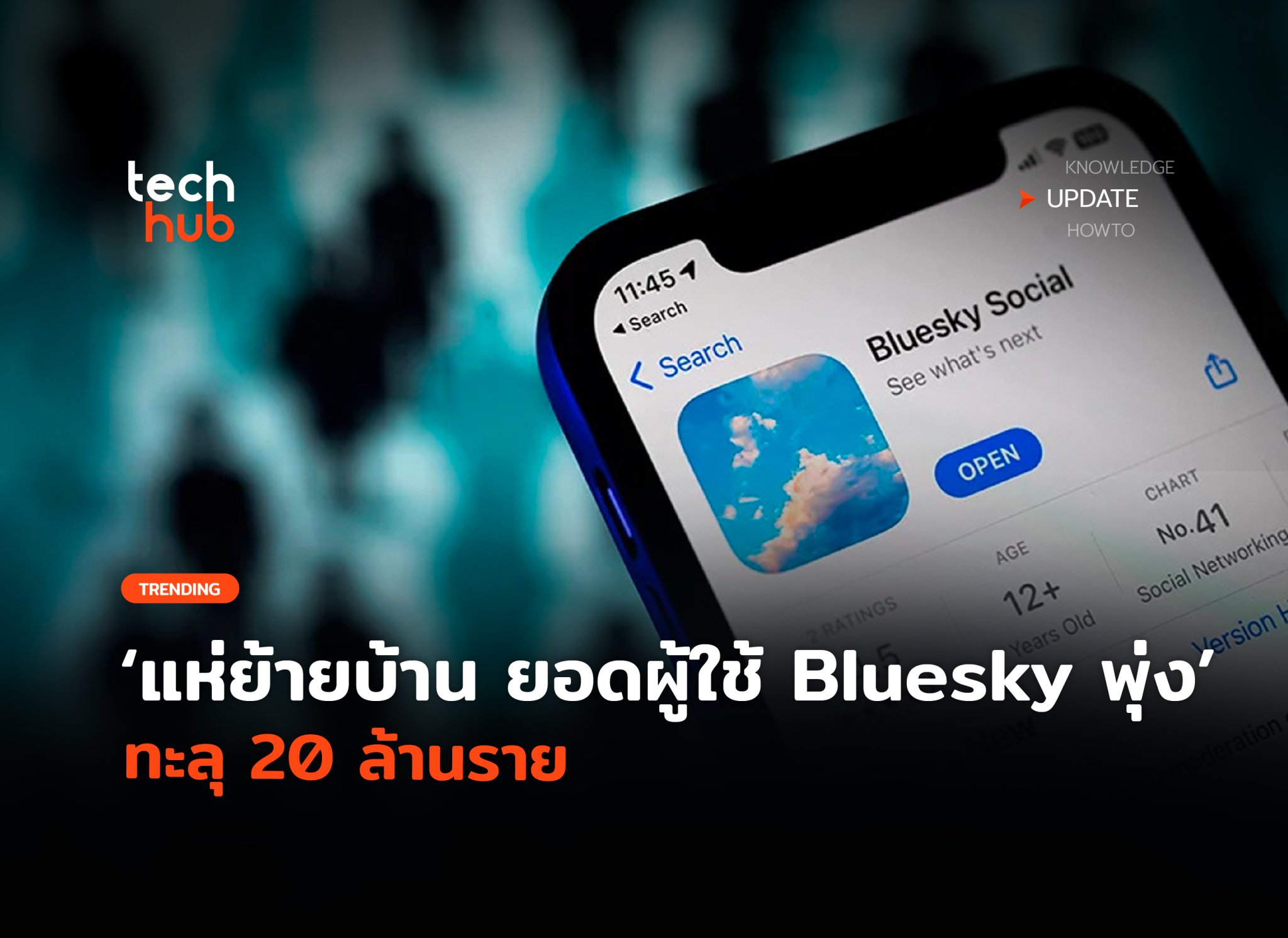 แห่ย้ายบ้าน ยอดผู้ใช้ Bluesky พุ่ง ทะลุ 20 ล้านราย