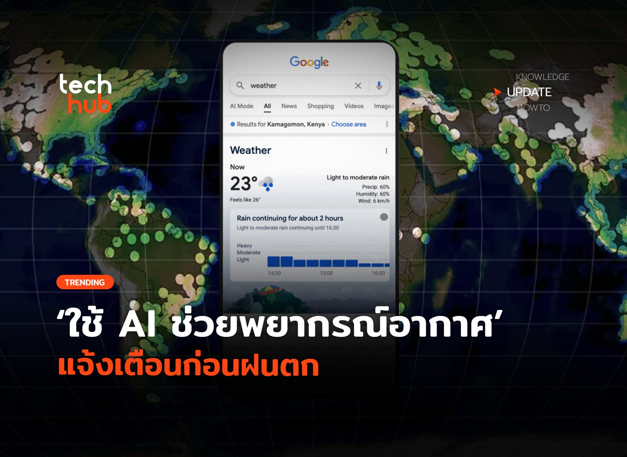 Google เจ๋ง ใช้ AI ช่วยพยากรณ์อากาศแจ้งเตือนก่อนฝนตก