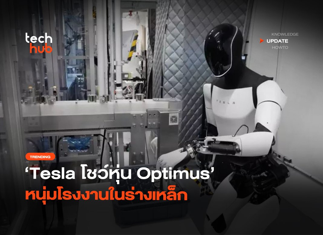 เรียนรู้งานซับซ้อน Tesla โชว์หุ่น Optimus หนุ่มโรงงานในร่างเหล็ก